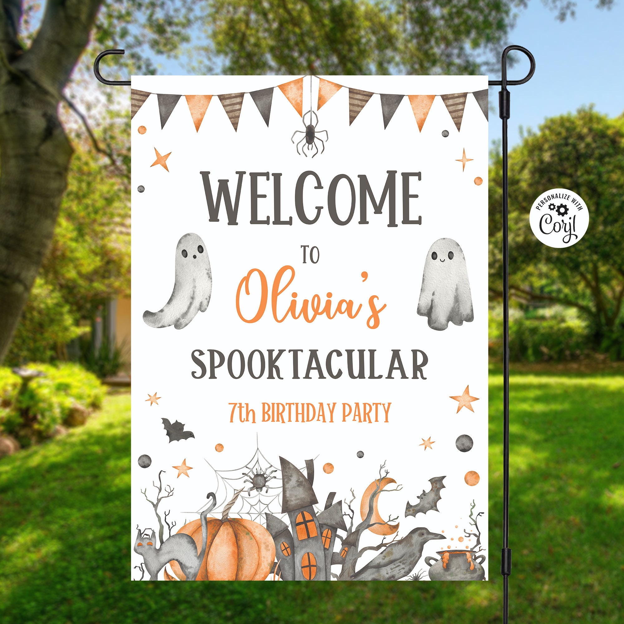 Editable Halloween Birthday Welcome Sign Halloween Party - Etsy