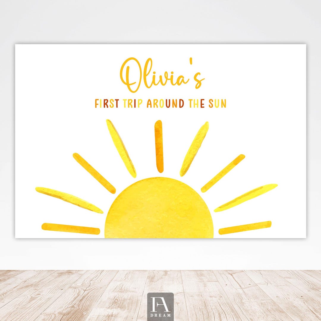 Editable Sunshine Backdrop, Sun Birthday Party Backdrop, Sun Birthday ...