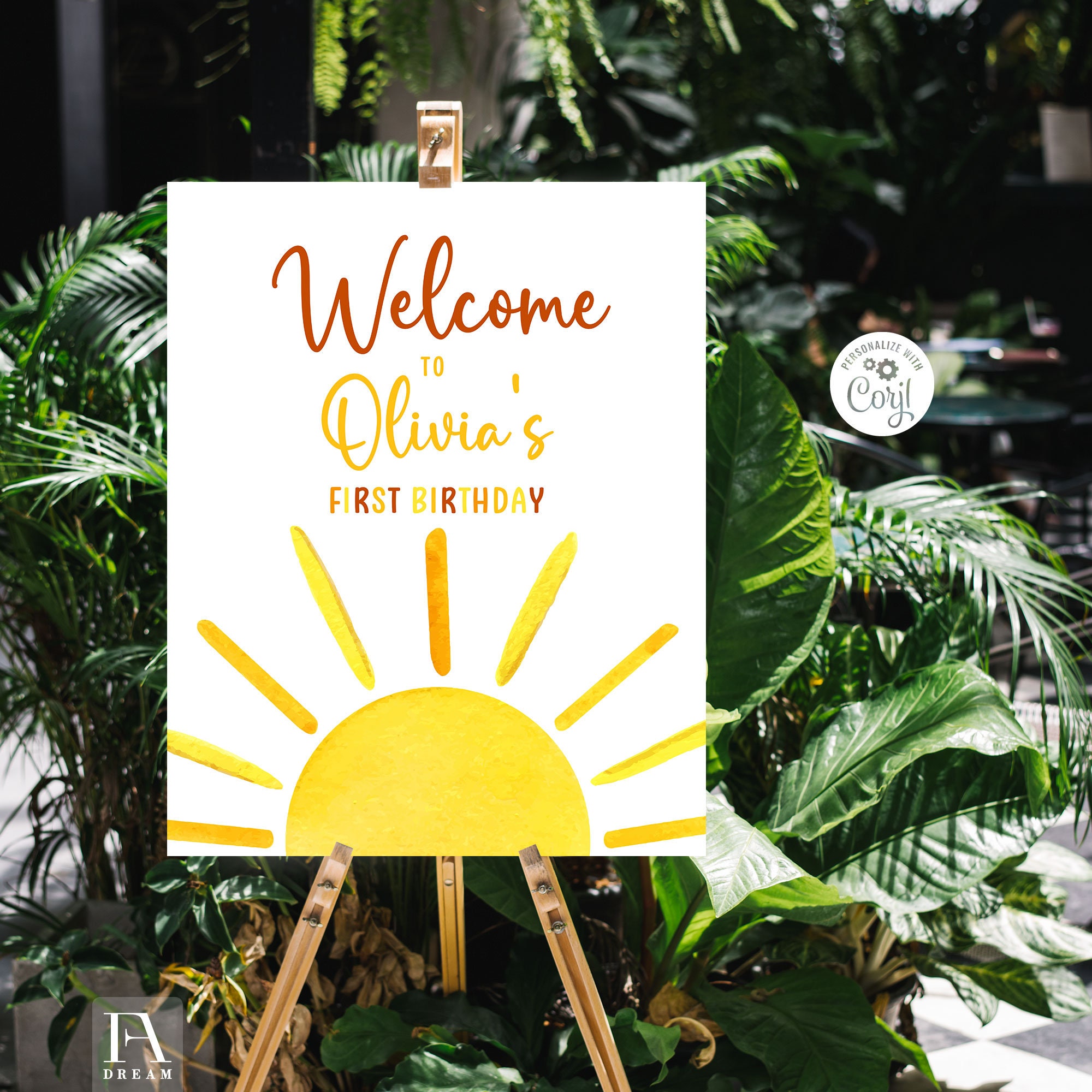 Editable Sun Welcome Sign, Sun Birthday Welcome Sign Template Printable ...
