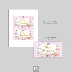 Alice Gable Box Label Template, Editable Alice in Wonderland Girl First ...