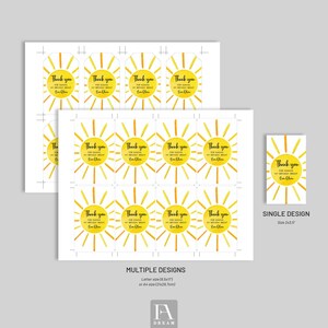 Editable Sun Favor Tag Template, Sunshine Gift Label, Sun Girl First ...