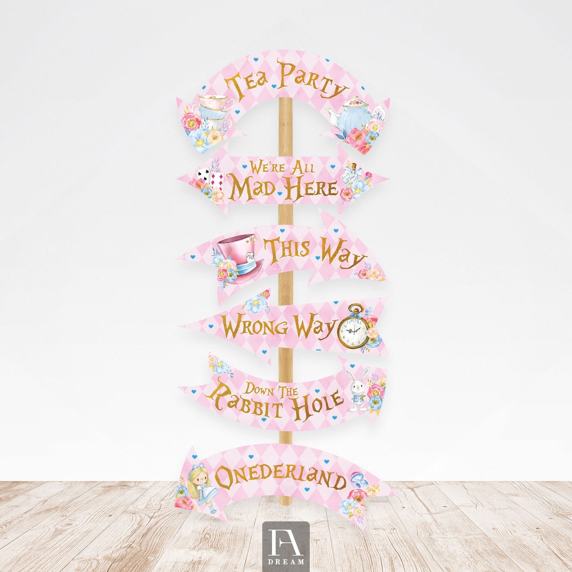 Printable Alice in Wonderland Arrow Signs Alice in Onederland - Etsy