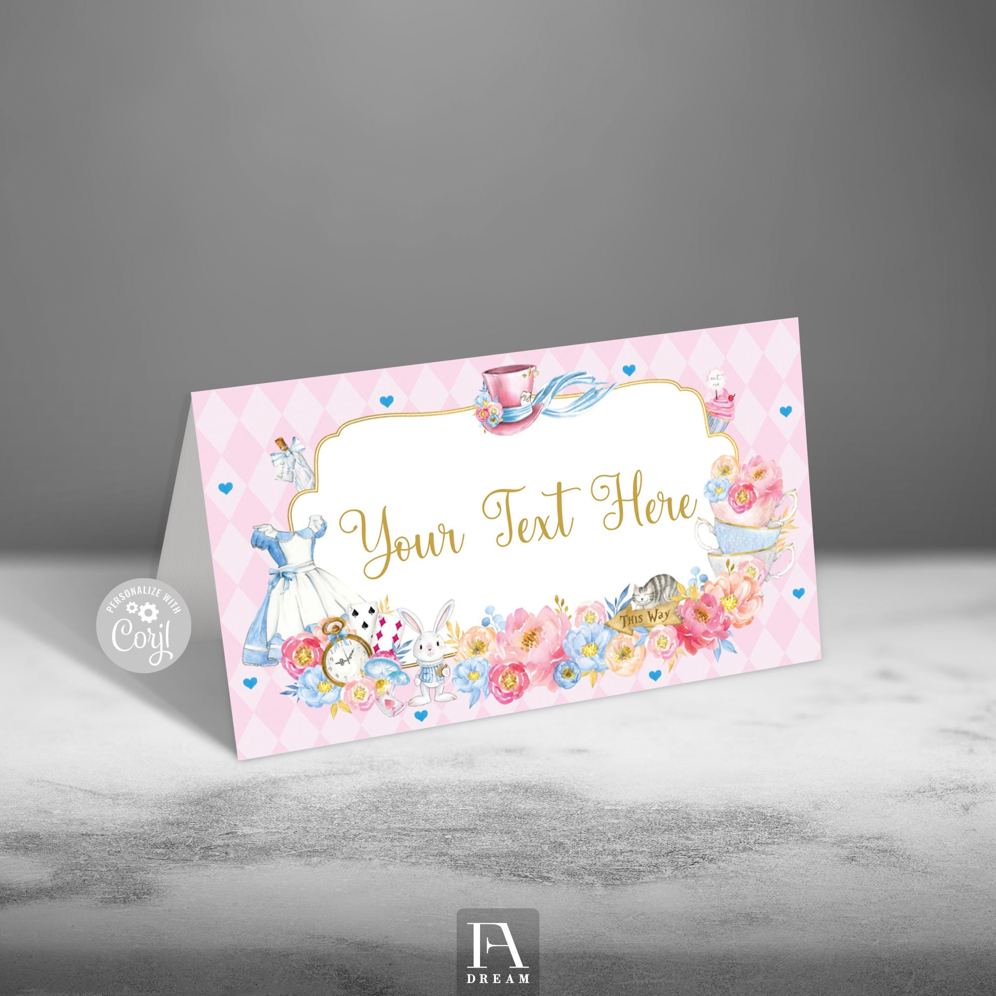 Alice Food Label Template, Editable Alice in Wonderland First 1st ...