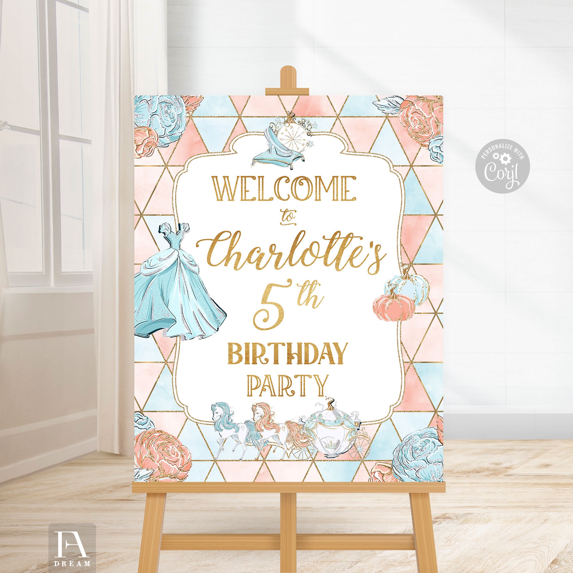 Fairy Tale Welcome Sign, Editable Princess Birthday Party Welcome Sign ...