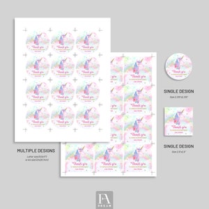 Unicorn Favor Tags Template, Unicorn Magical Birthday Party Thank You ...