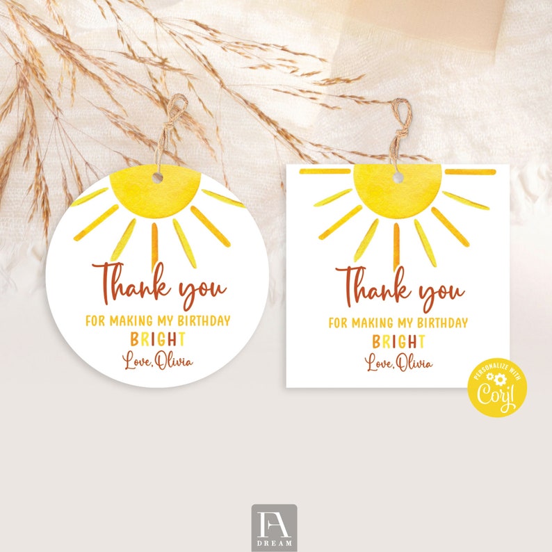 Editable Sun Favor Tags Sunshine Gift Labels Girl First Trip - Etsy