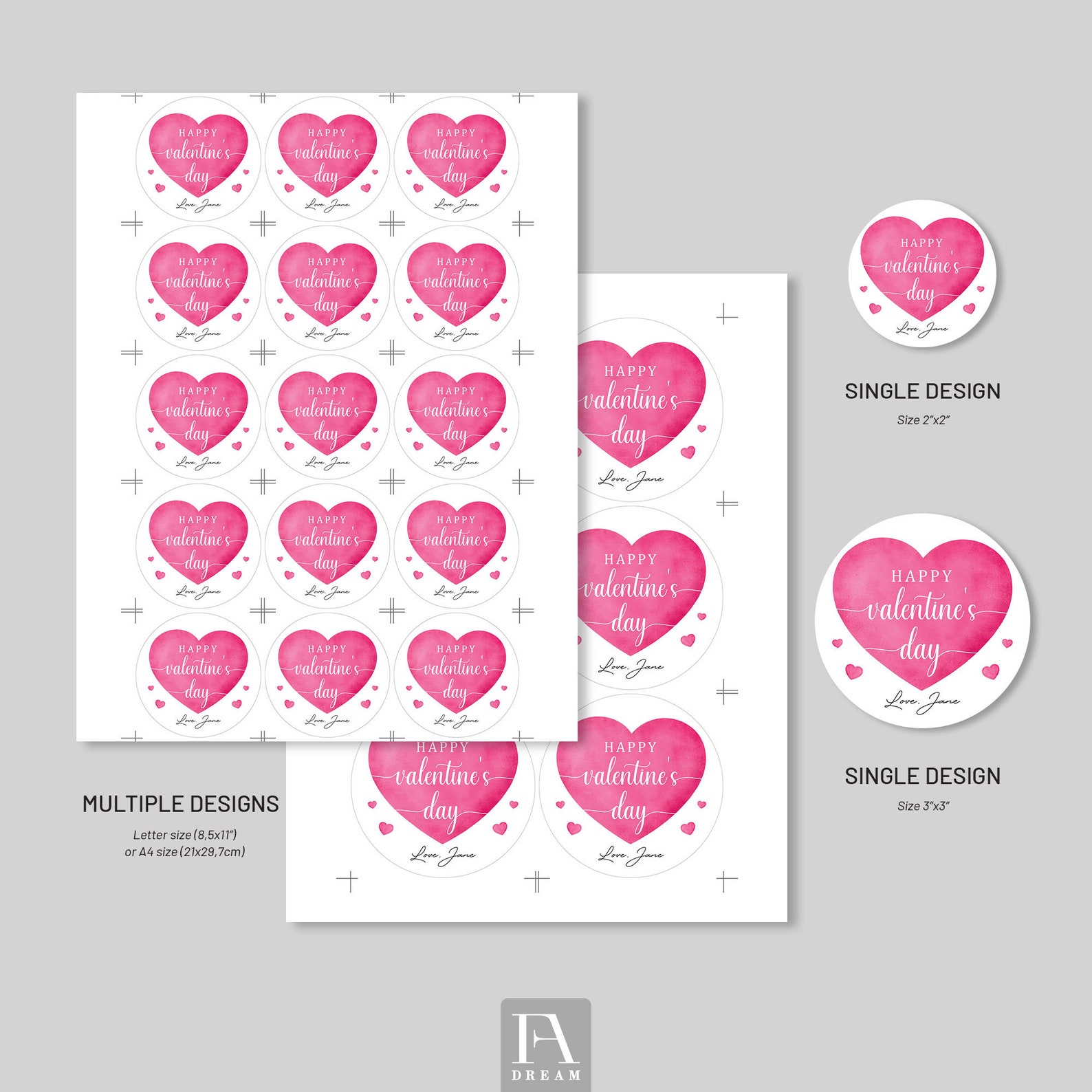 Editable Happy Valentine's Day Tag. Happy Valentine's Label, Valentine ...