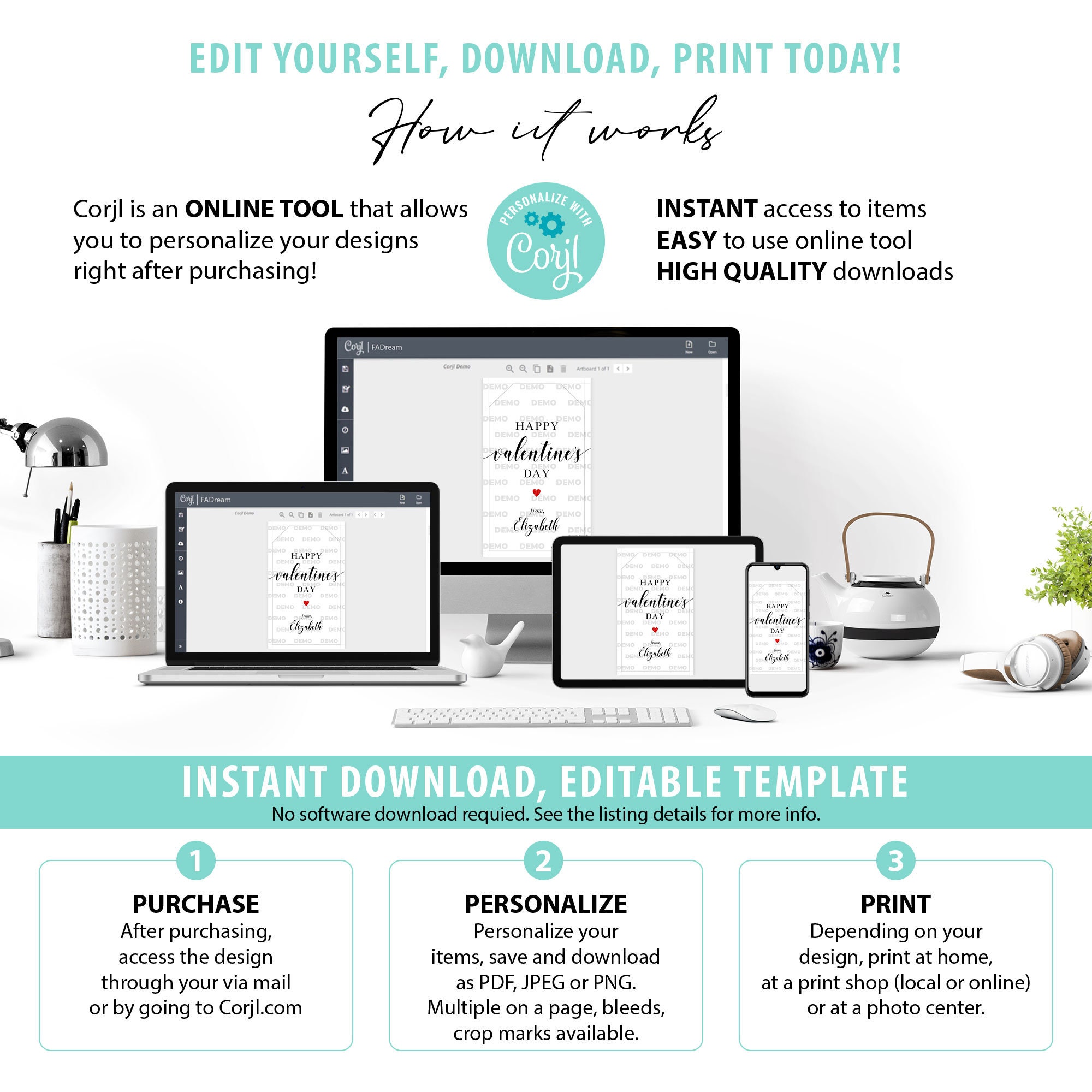 Editable Valentine's Day Tags Custom Valentine's - Etsy