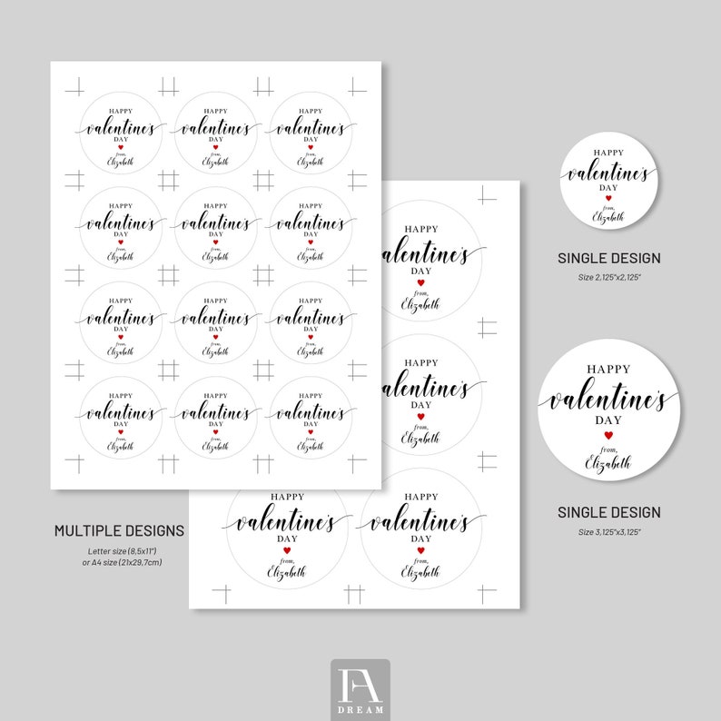 Editable Valentine's Day Tags, Custom Valentine's Daytags, Valentine's ...