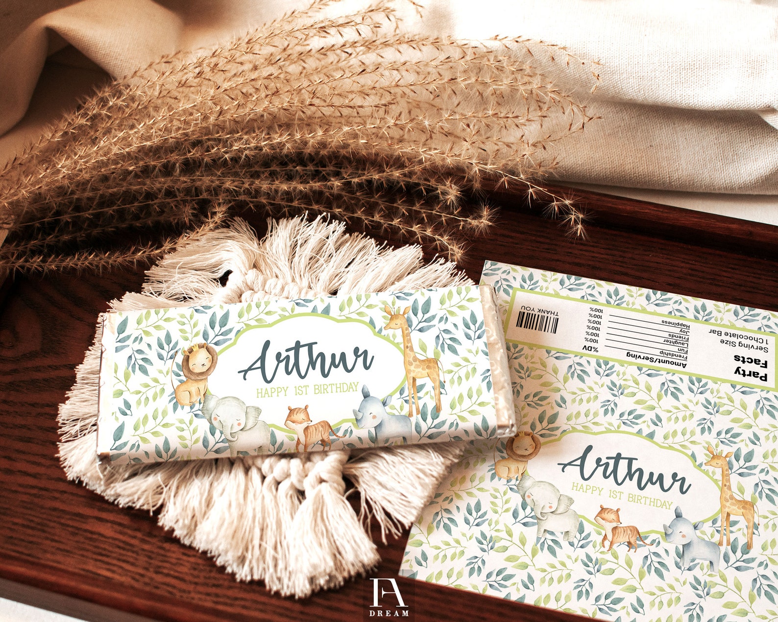 Editable Safari Candy Bar Wrapper Label Template Wild One - Etsy