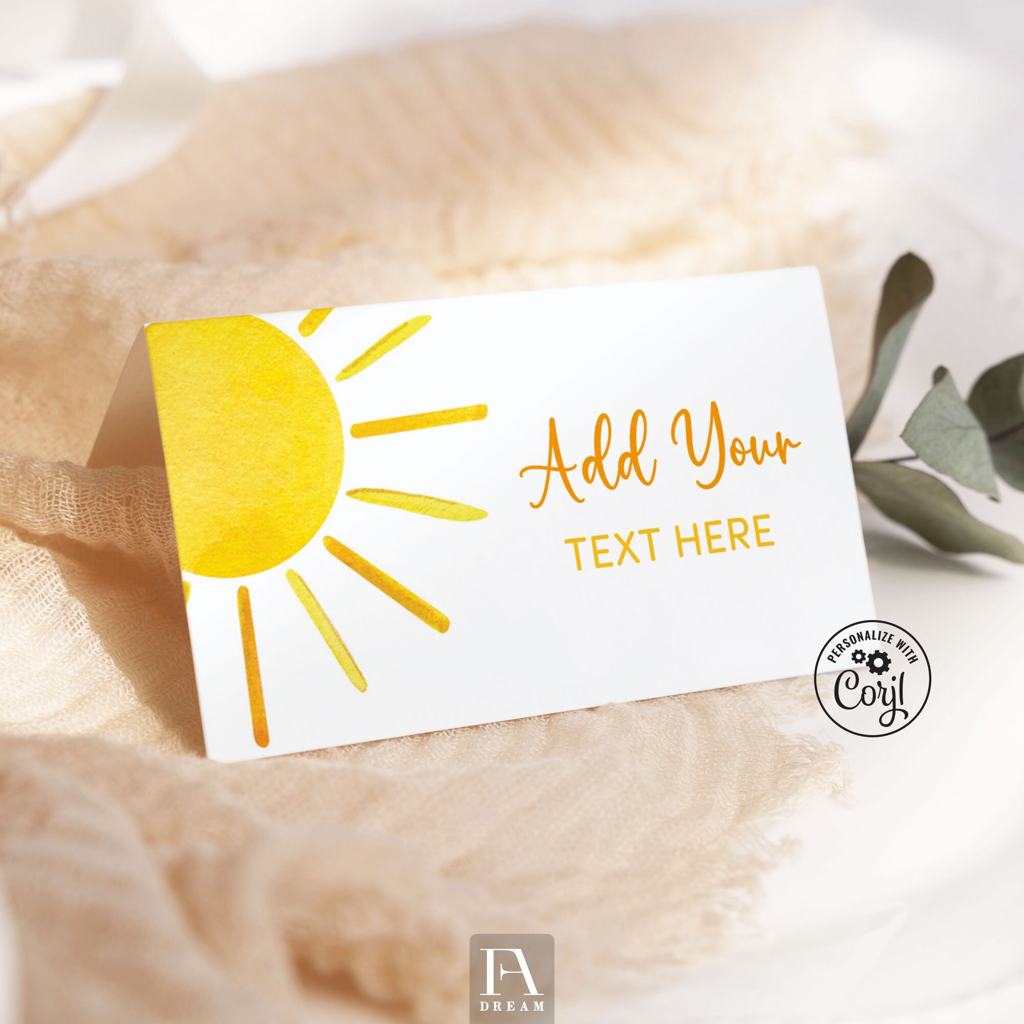 Editable Sun Food Label Template Sunshine 1st Birthday Party Table ...