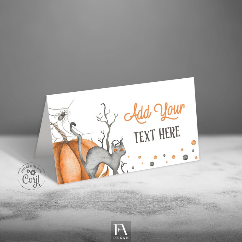 Halloween Place Card - Etsy