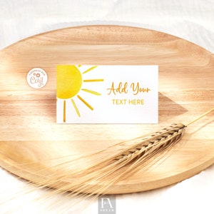 Editable Sun Food Label Template Sunshine 1st Birthday Party Table ...