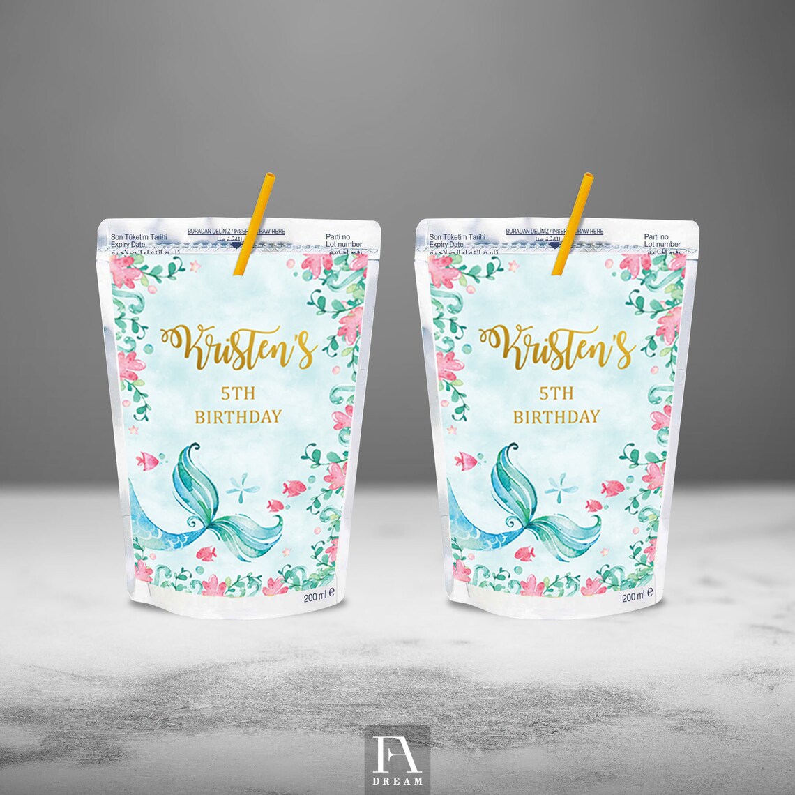 Editable Mermaid Capri Sun Labels Under the Sea Summer - Etsy