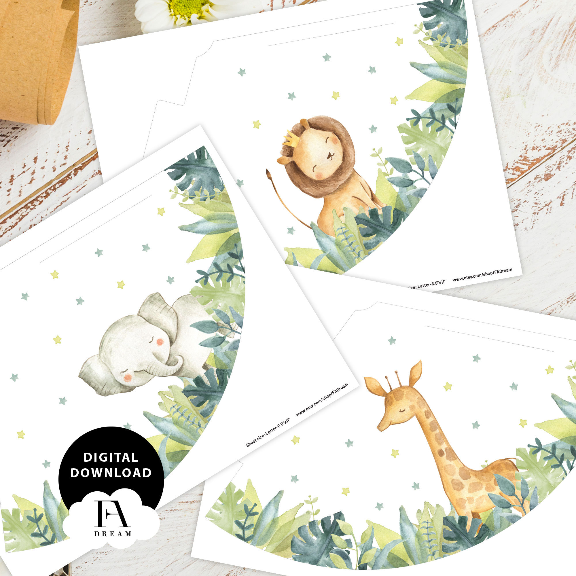 Safari Printable Party Hat, Safari Party Hat, Safari Birthday Party ...