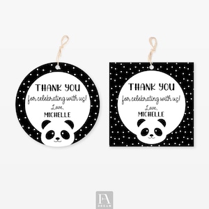 Panda Favor Tag Template, Panda Birthday Party Thank You Gift Tag Wild ...