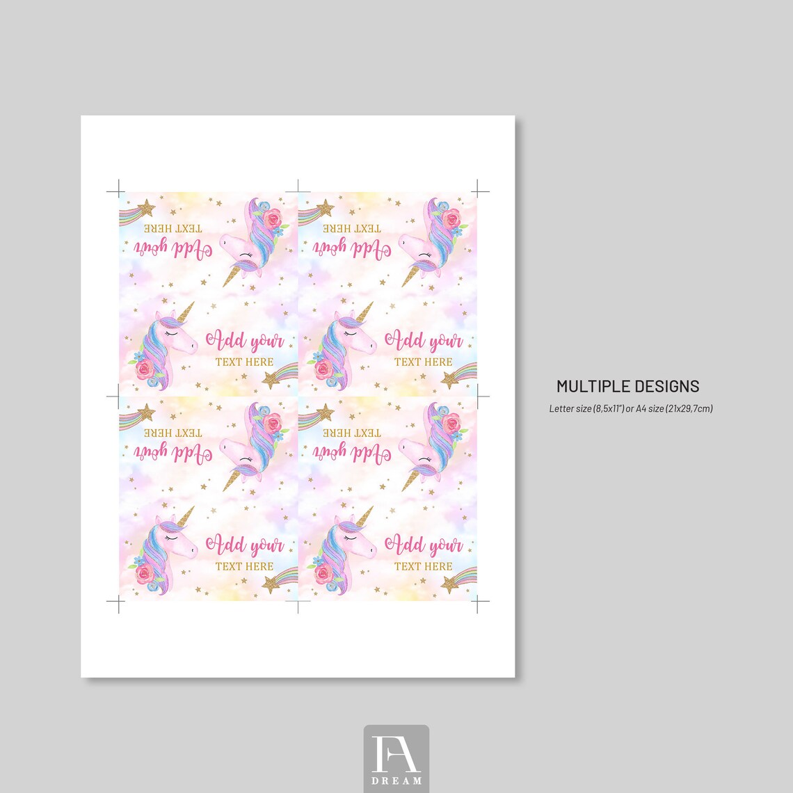 Unicorn Food Label Template, Editable Unicorn Birthday Party Table ...