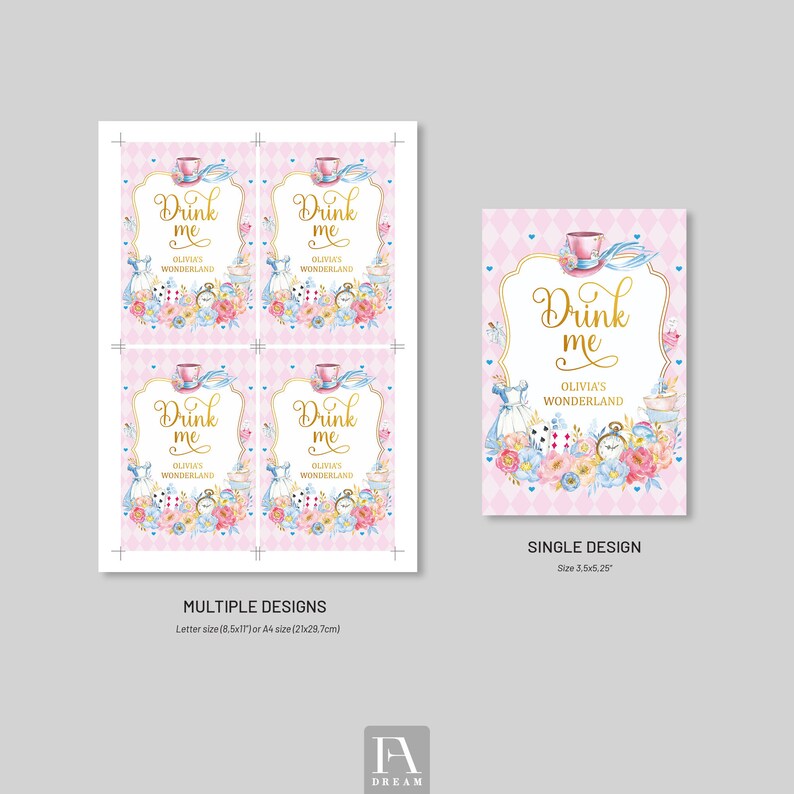 Alice Capri Sun Labels Editable Alice in Wonderland First 1st - Etsy