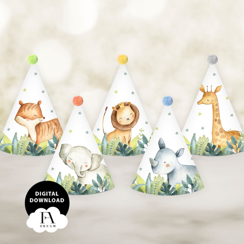 Kids Animal Party Hats - Etsy