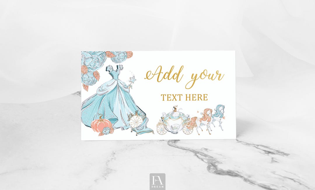 Editable Cinderella Food Label Template, Fairy Tale Birthday Party ...