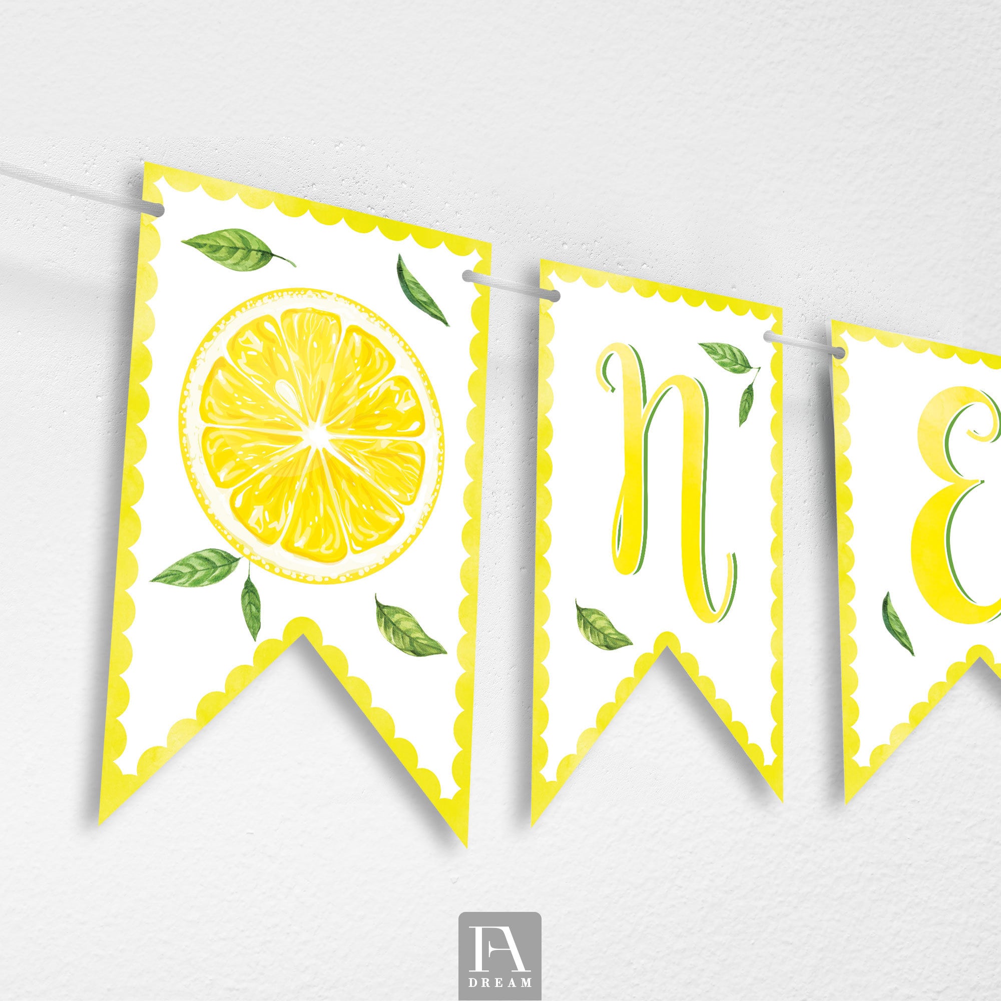 Lemon ONE Banner, Lemon Highchair Banner, ONE Banner, Lemon Printables ...