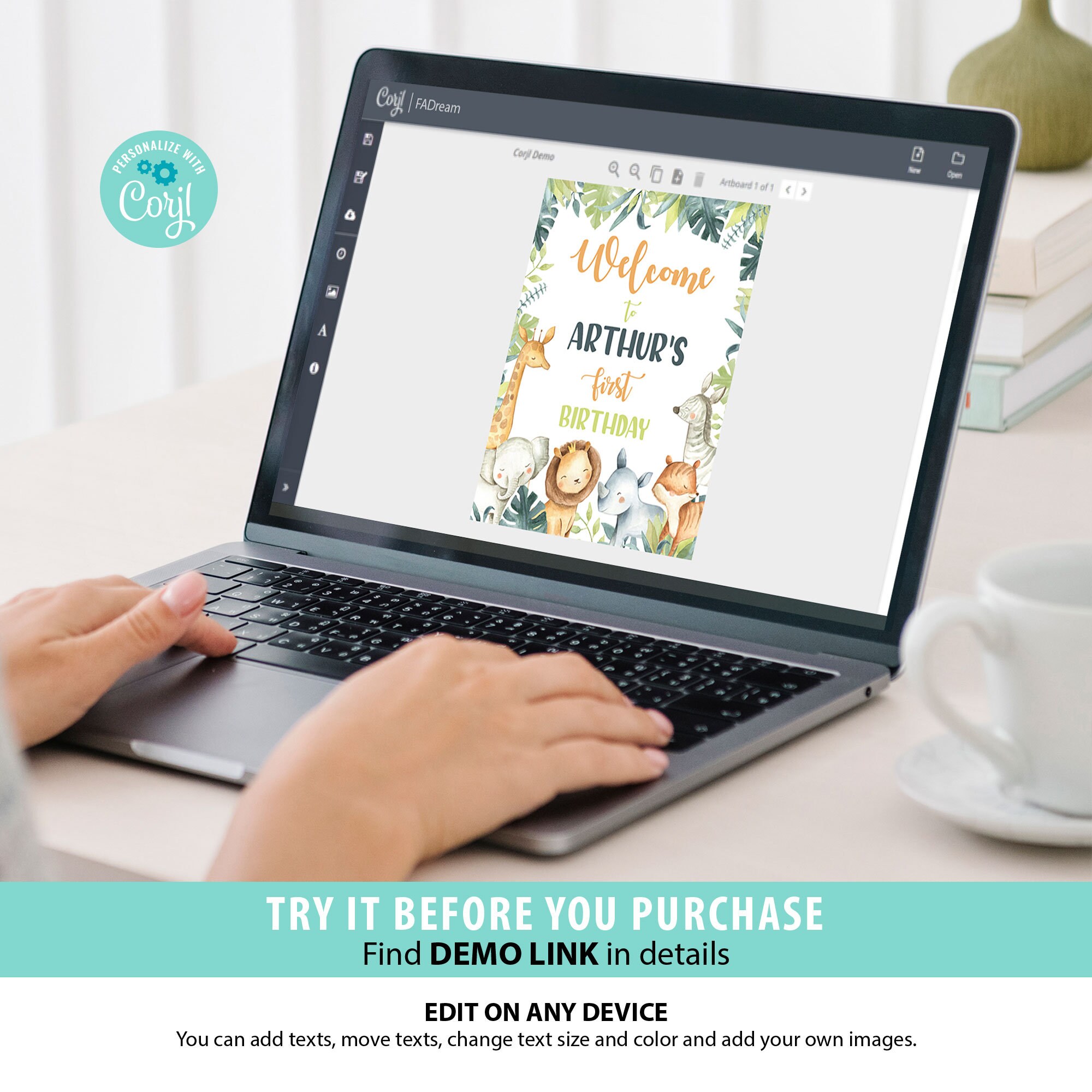 Safari Welcome Sign, Safari Birthday Welcome Printable, Safari Animals ...