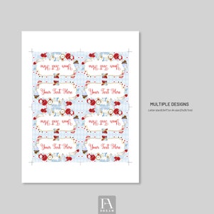 Editable Alice Food Label Template, Alice in Wonderland Blue First 1st ...