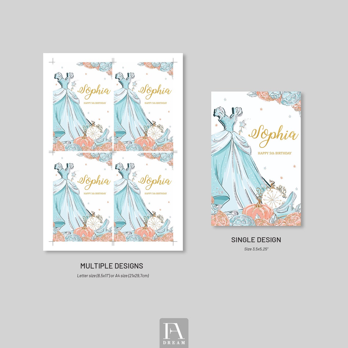 Editable Fairy Tale Capri Sun Labels, Cinderella Birthday Party Blue ...