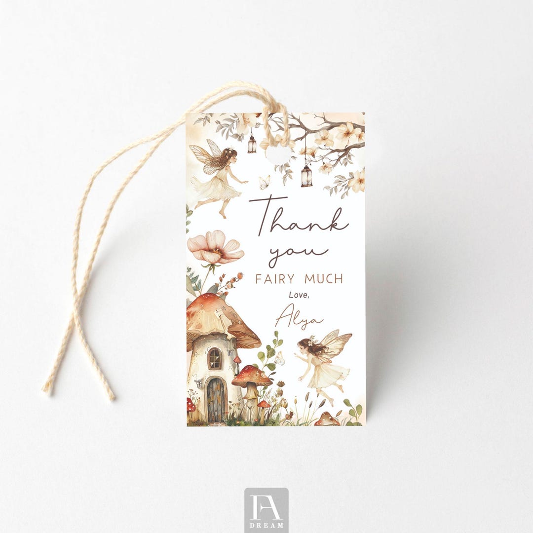 Editable Boho Fairy Enchanted Favor Tag, Thank You Tag, Magical Party ...