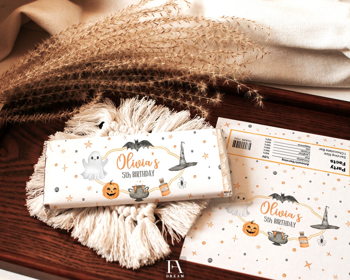 Editable Halloween Candy Bar Wrapper Label Template - Etsy