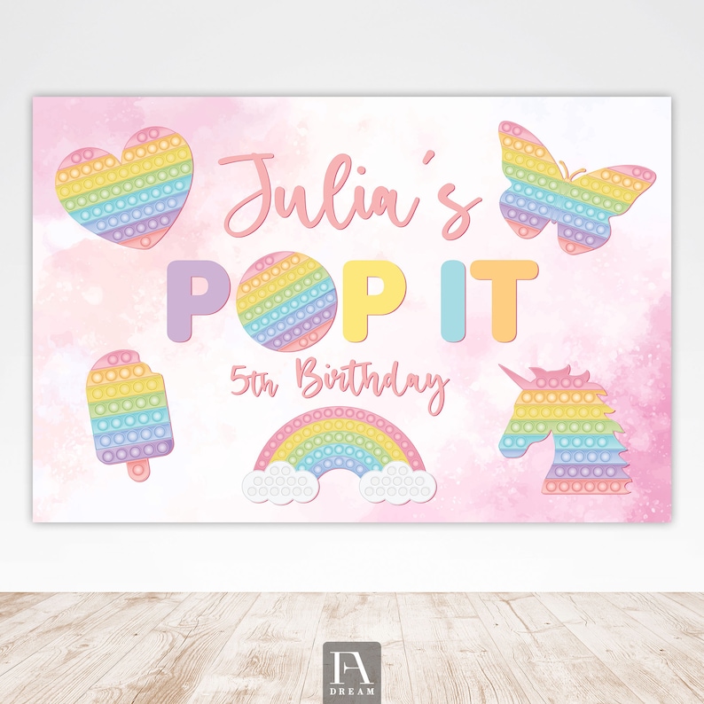 Pop It Backdrop Banner, Pop It Birthday Backdrop Banner Wall Decor ...