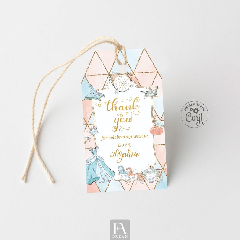 Fairy Tale Favor Tag Template, Princess Birthday Party Thank You Gift ...