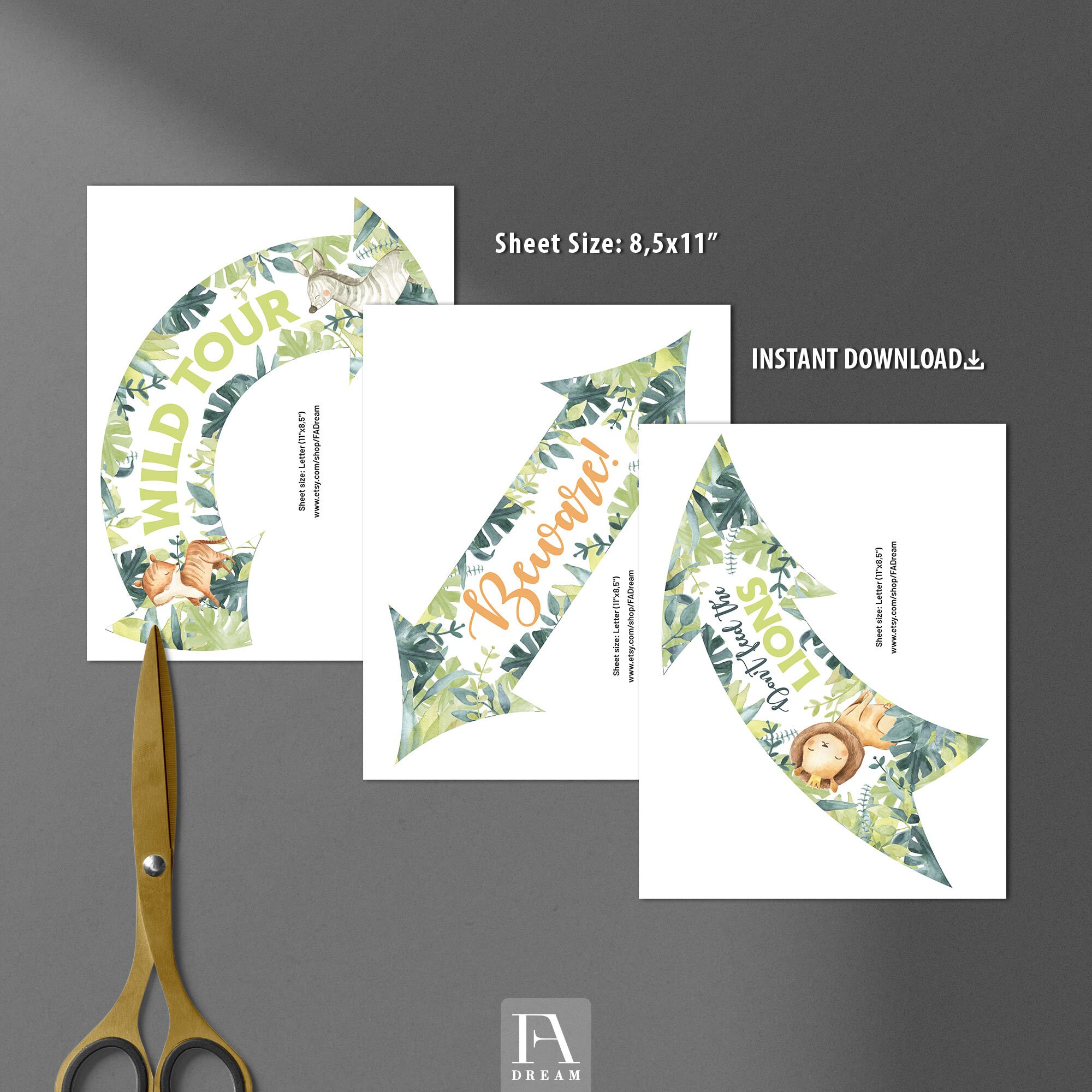 Safari Arrow Sign Safari Party Printable Safari Birthday - Etsy Australia