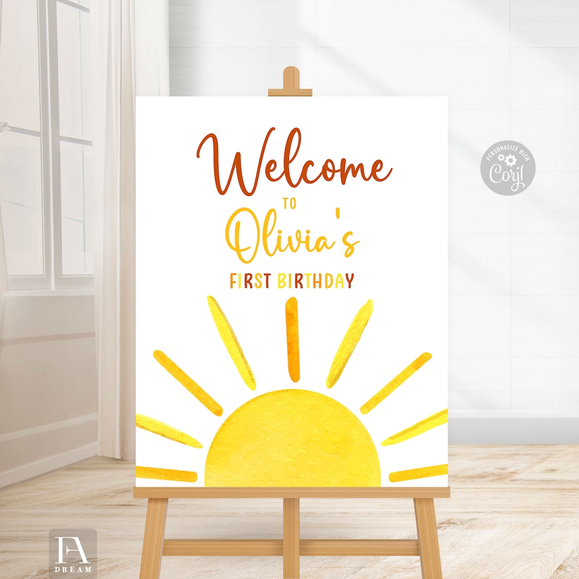 Editable Sun Welcome Sign Sun Birthday Welcome Sign Template - Etsy