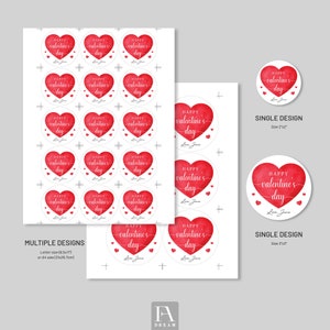 Editable Happy Valentine's Day Tag. Happy Valentine's Label, Valentine ...