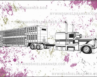 Semi truck svg file | Etsy