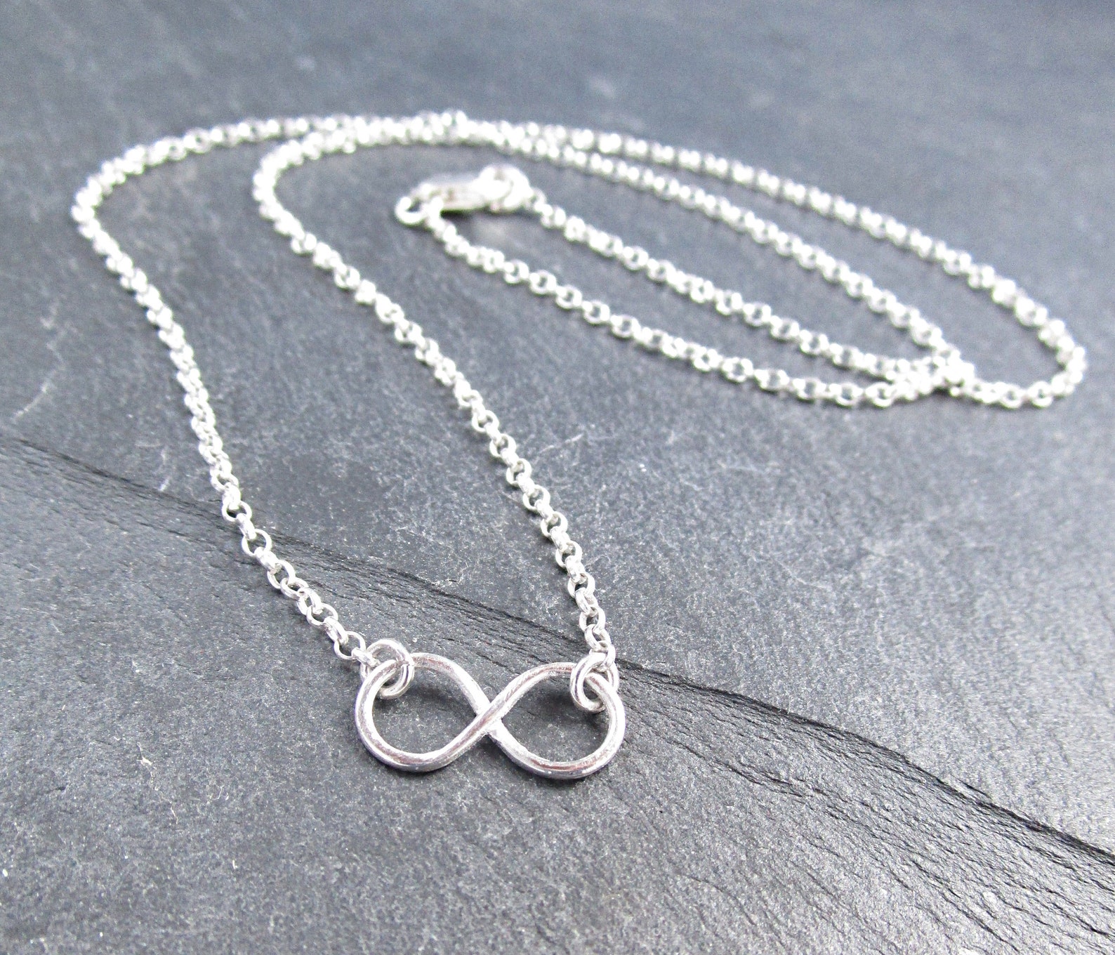 Infinity Symbol Necklace in Sterling Silver, Small Infinity Eternity ...