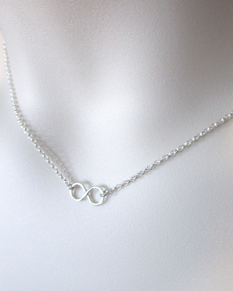 Infinity Symbol Necklace in Sterling Silver, Small Infinity Eternity ...