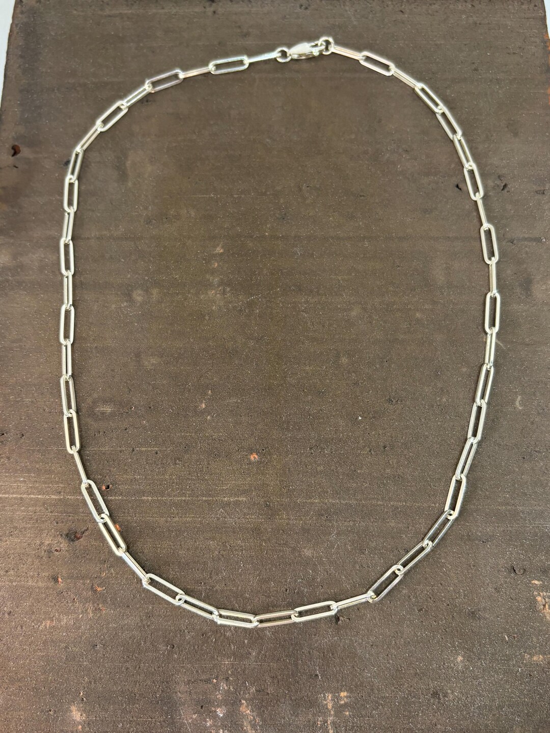 Paperclip Trace Chain Sterling Silver 18’’gift for Her, Christmas Gift ...