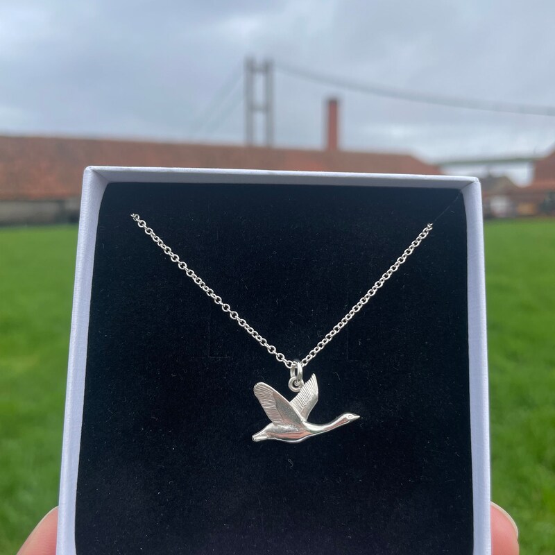 Glass Goose Necklace - Etsy