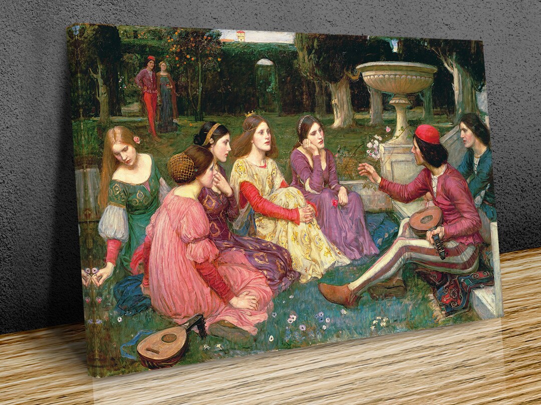 John William Waterhouse A Tale From the Decameron , Home Décor, Canvas ...