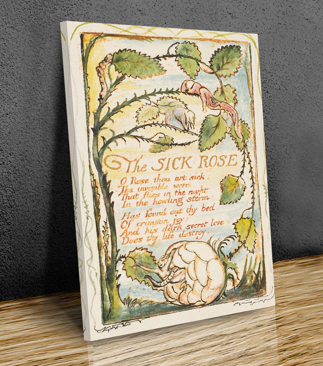 William Blake the Sick Rose, Home Décor, Canvas Print Art Framed - Etsy