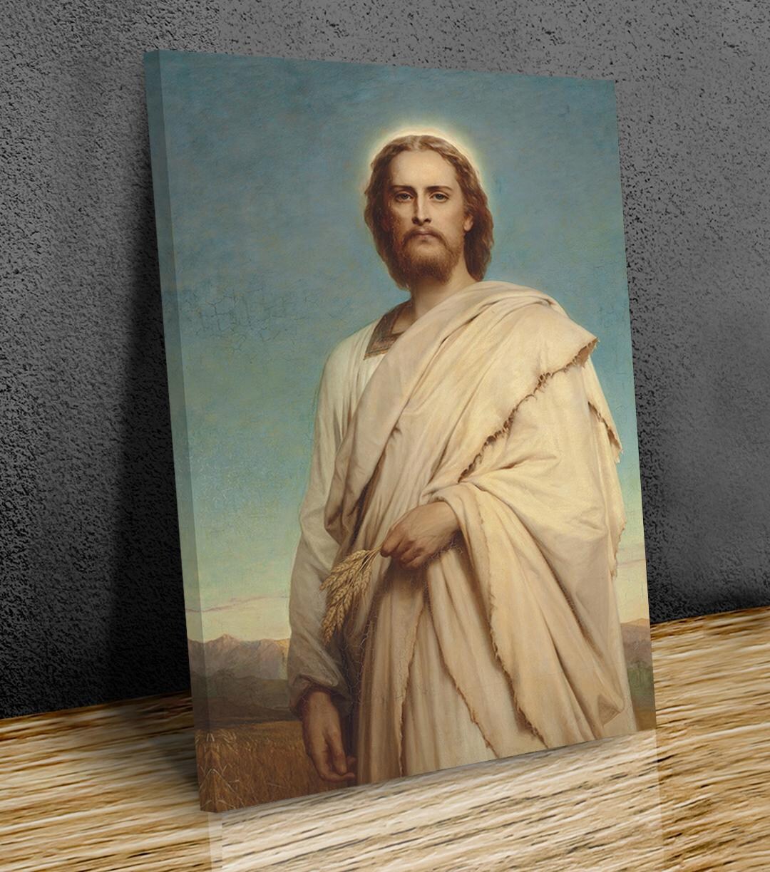 Vintage Jesus Christ Portrait Canvas | Serene Religious Masterpiece ...