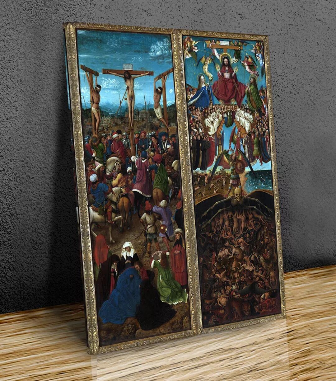 The Crucifixion, the Last Judgment Jan Van Eyck , Wall Art , Wall Hangins,home Decor, Mounted ...