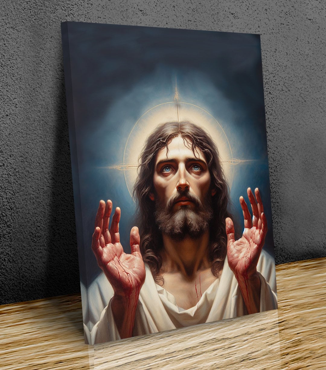 Jesus Praying an Showing His Wounded Hands, Wall Hangings, Home Décor ...