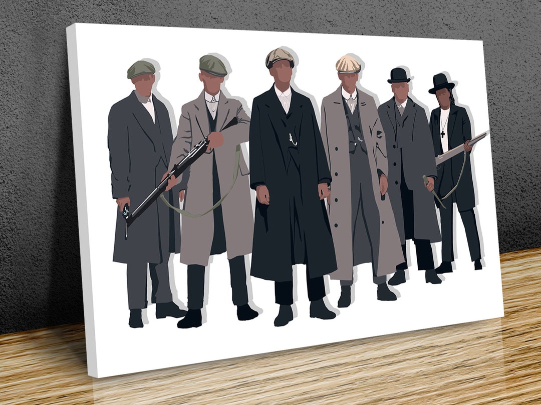 Peaky Blinders Illustration Five Figures White Background, Wall Art ...
