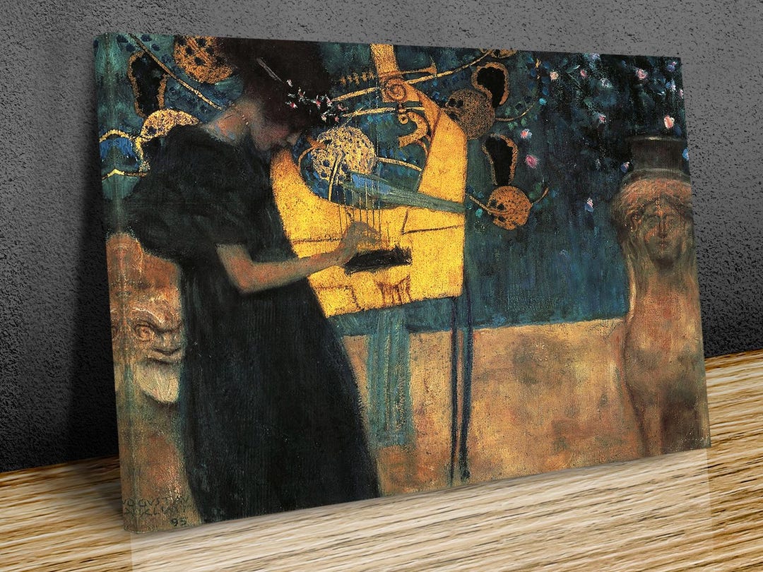 Gustav Klimt Music ,famous Oil Painting Set of 4 New Split Canvas ...