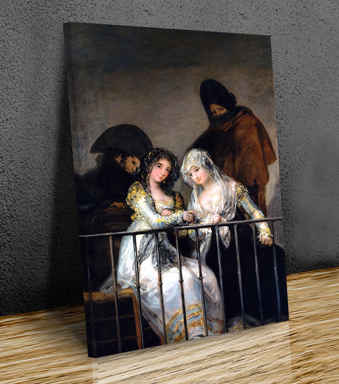 Francisco Goya, Majas on a Balcony, Wall Hangings, Wall Art, Canvas ...