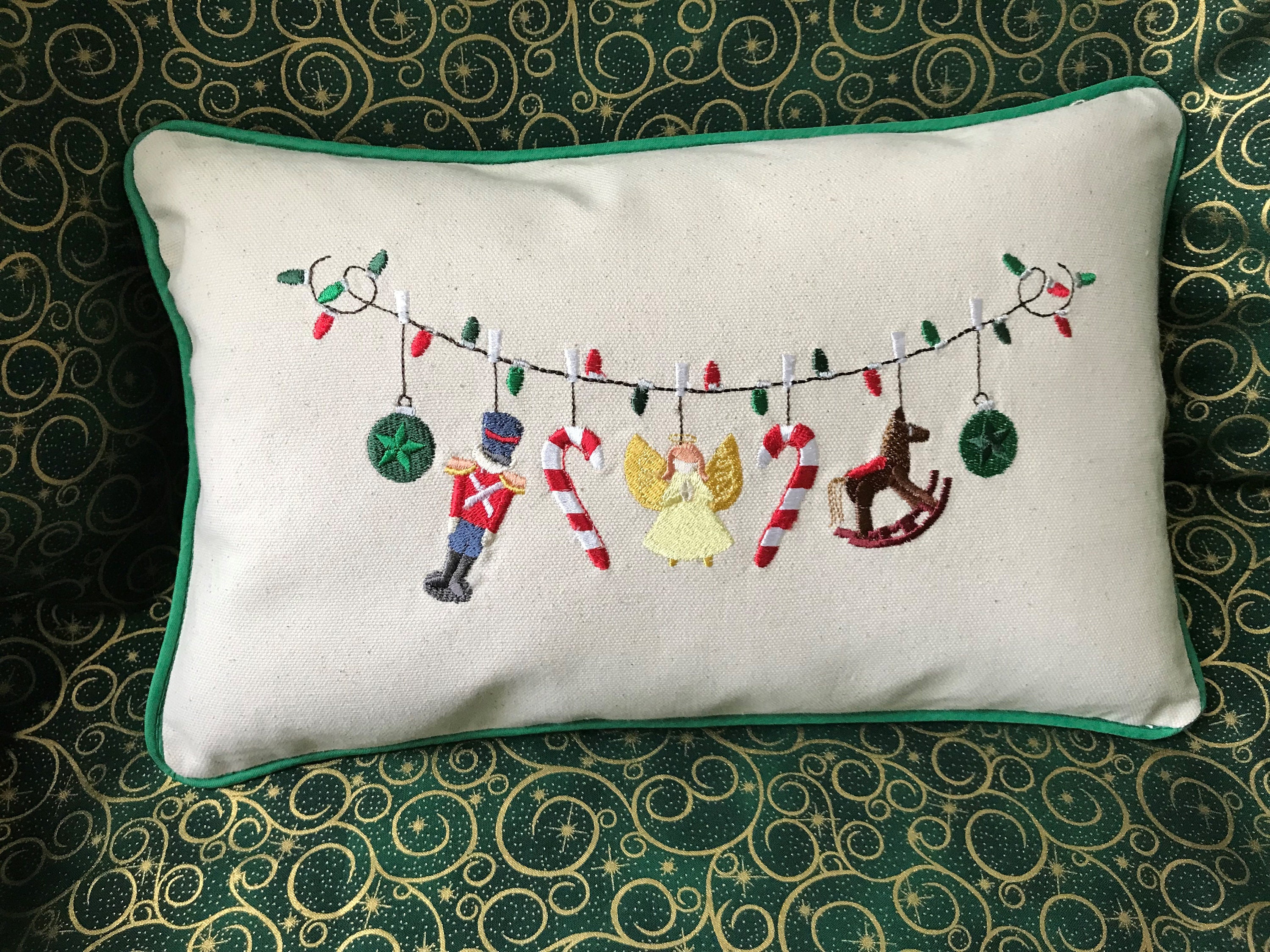 Christmas Novelty Embroidered Pillow - Etsy