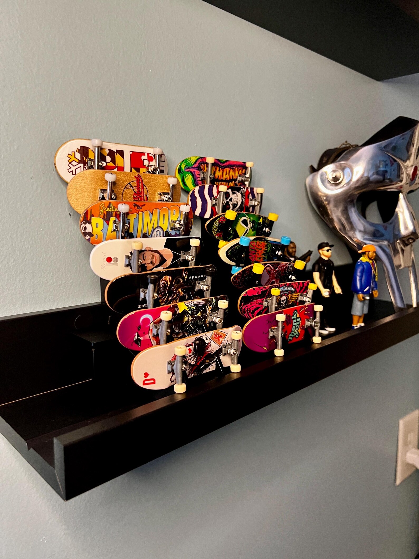 Laser Cut Fingerboard Racks for IKEA Mosslanda Wall Shelves, Holds 14 ...